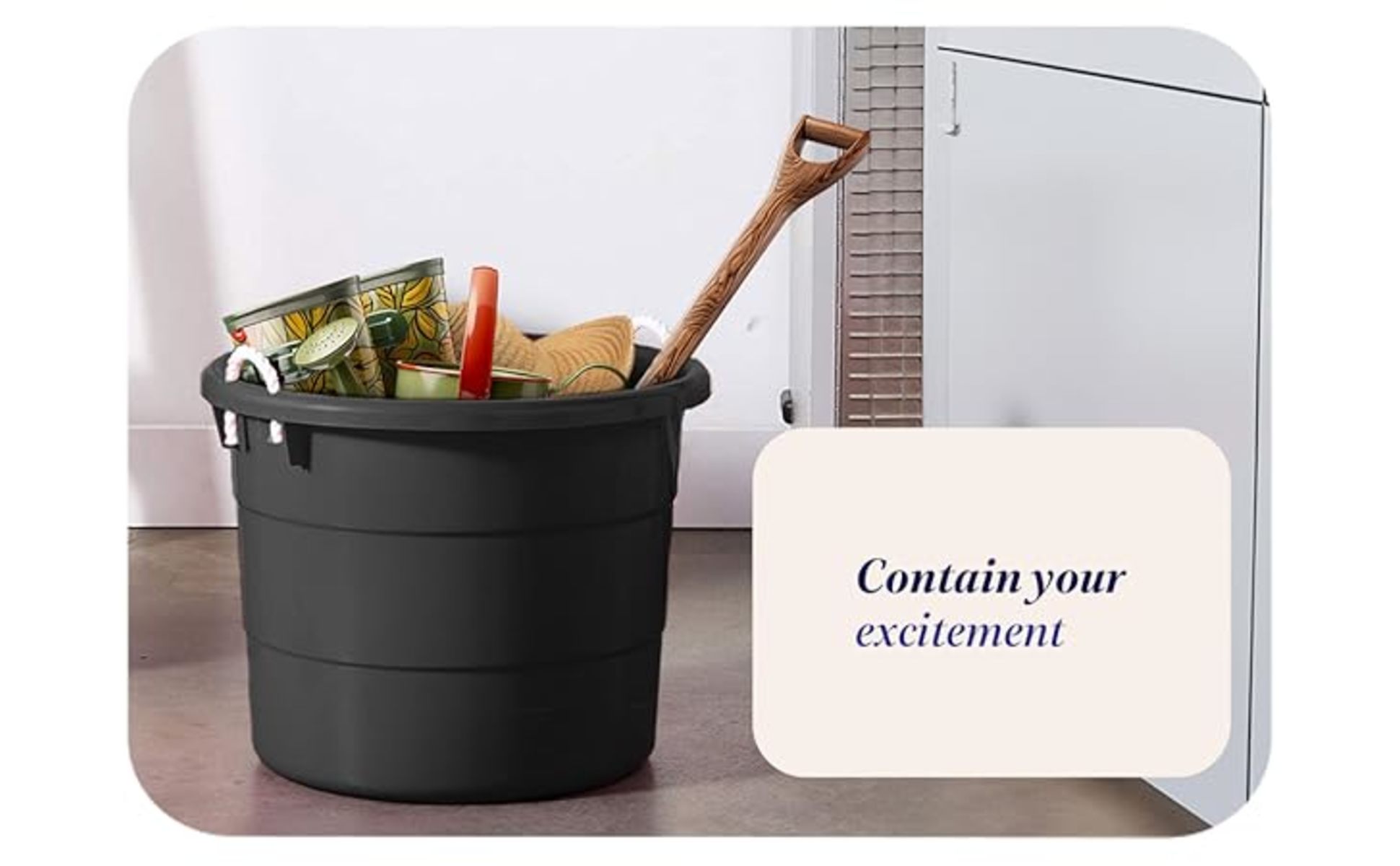 Homz Large Plastic Round Bin, 17 Gallon Heavy Duty Utility Homz Large Plastic Round Bin, 17 Gallon Heavy Duty Utility