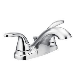 MOEN Adler 4 in. Centerset 2-Handle Low-Arc Bathroom Faucet in Chrome ...
