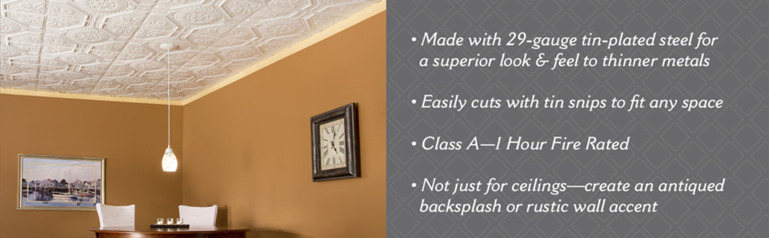 Great Lakes Tin Erie 2' x 2' Argento Drop Ceiling Tile at Menards®