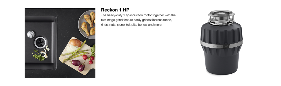 KOHLER Reckon 1 Hp Garbage Disposal 29358-CHR - The Home Depot