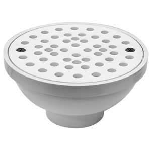 OATEY Round White PVC Area Floor Drain with Screw-In Drain Cover 435962 ...