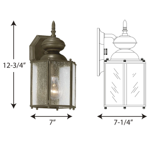 Progress Lighting Roman Coach Collection 1-Light Antique Bronze Clear ...