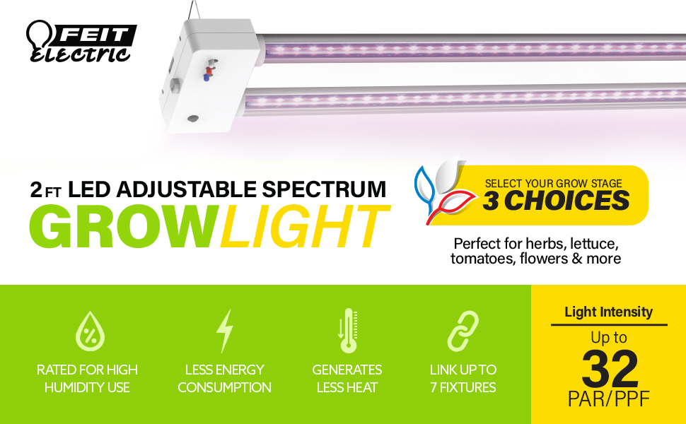 Feit Electric 24 in. 19-Watt White LED 3 Adjustable Spectrum Linkable ...