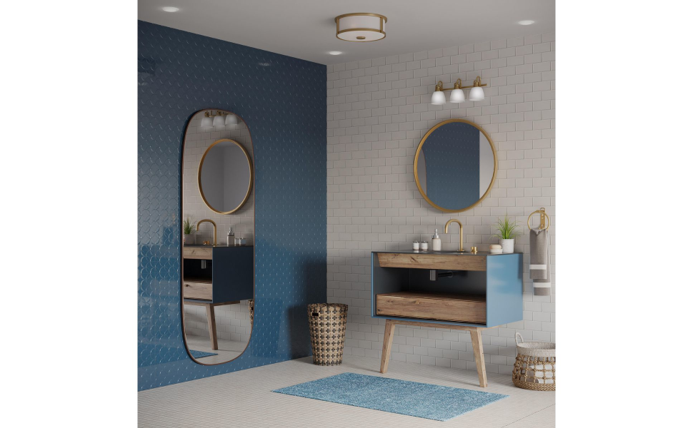 Progress Lighting Preston 22 in. 3-Light Vintage Brass Vanity Light ...