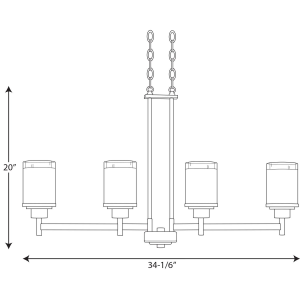 Progress Lighting Alexa Collection 4-Light Brushed Nickel Etched Linen ...