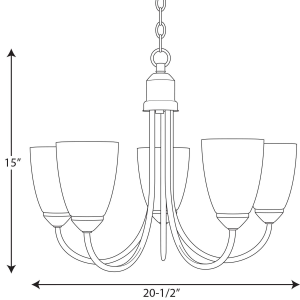 Progress Lighting Gather Collection 5-Light Antique Bronze Etched Glass ...