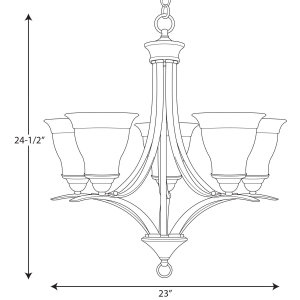 Progress Lighting Trinity Collection 5-Light Brushed Nickel Etched ...