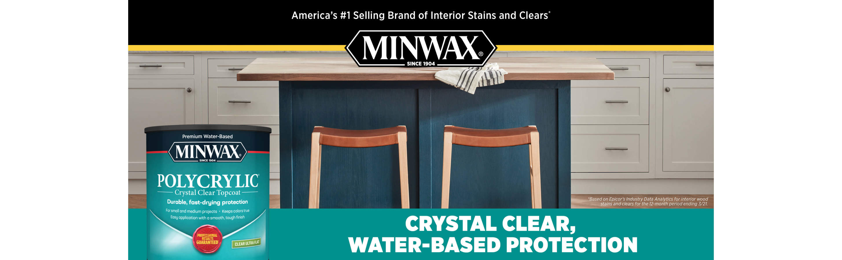 Minwax Polycrylic Ultra Flat Clear Water-Based Polycrylic Protective ...