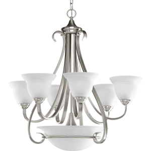 Progress Lighting Torino Collection 6-Light Brushed Nickel Etched Glass ...