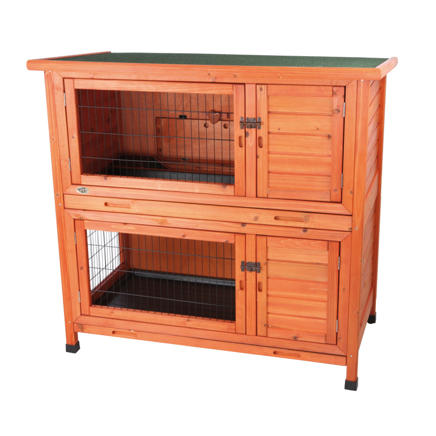TRIXIE Natura Dual-Level Rabbit Hutch & Easy-Clean Trays