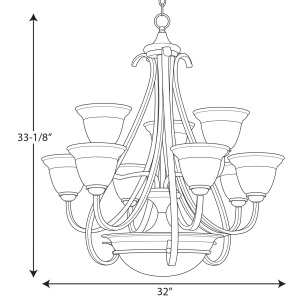 Progress Lighting Torino Collection 9-Light Forged Bronze Tea-Stained ...