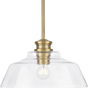 Progress Lighting Singleton 1-Light 14 in. Vintage Brass Medium Pendant ...