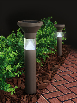 Feit Electric OneSync Landscape 40 Lumens Bronze Solar Integrated LED Bollard Light with Dusk-To ...