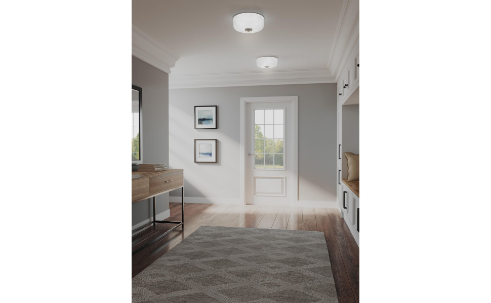 Progress Lighting Alexa Collection 2-Light Brushed Nickel Flush Mount ...