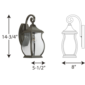 Progress Lighting Township Collection 1-Light Oil Rubbed Bronze Clear ...