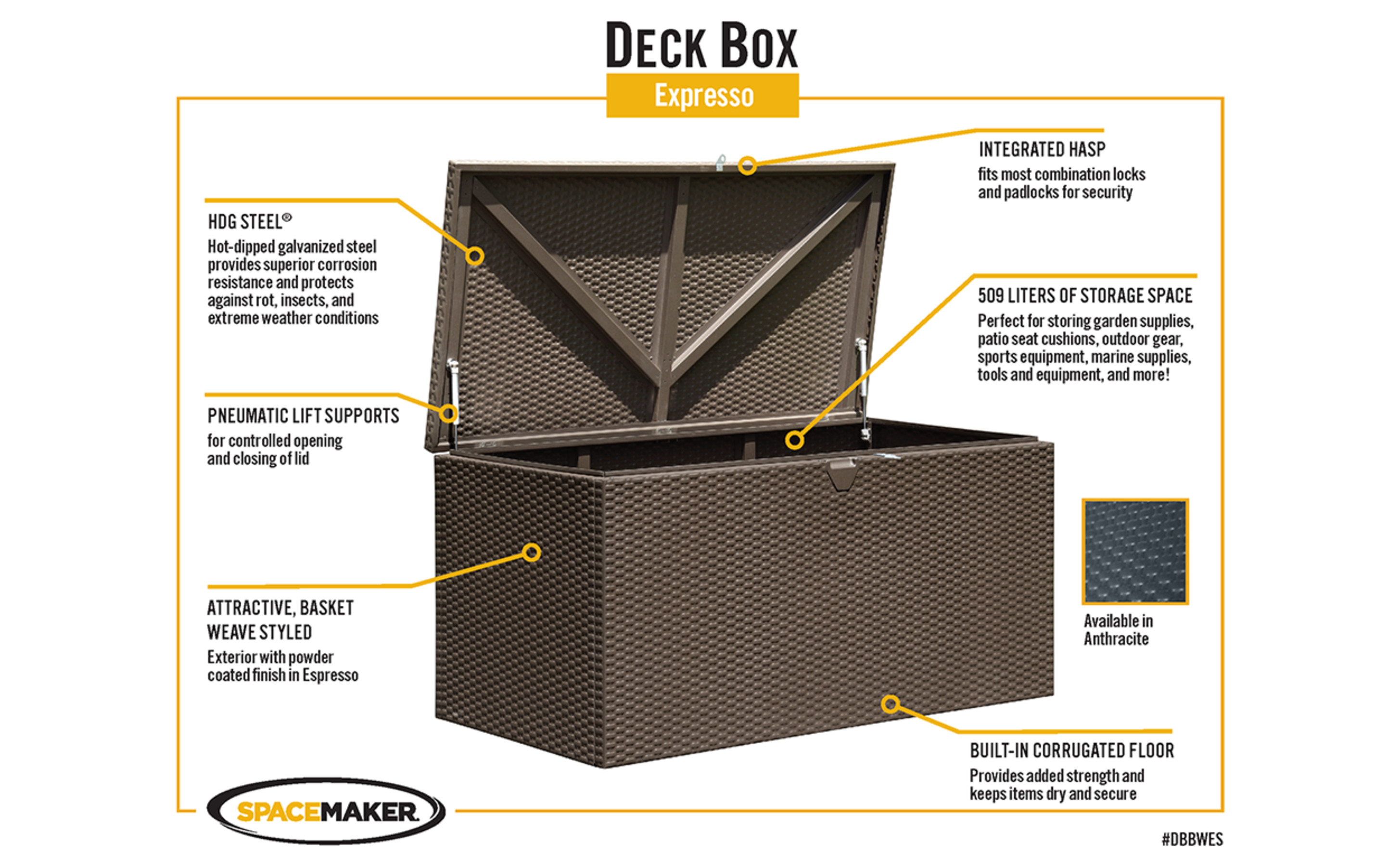 Spacemaker Steel Deck Box 134 Gallon | Arrow – Delightful Yard