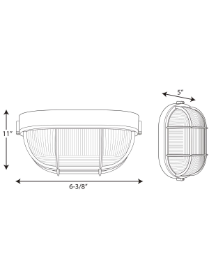 Progress Lighting Bulkheads Collection 1-Light Black Flush Mount with ...