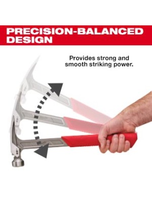 Milwaukee 19 oz. Wood Milled Face Hickory Framing Hammer 48 Milwaukee 19 oz. Wood Milled Face Hickory Framing Hammer 48