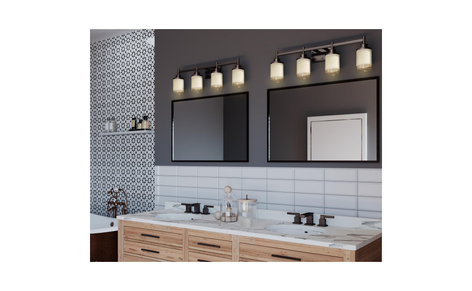 Progress Lighting Alexa Collection 31 in. 4-Light Antique Bronze Etched ...