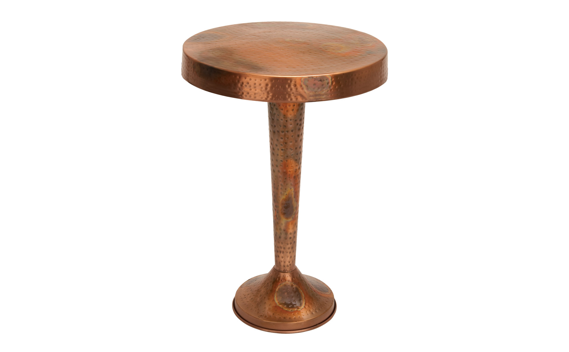 Hammered metal accent table store