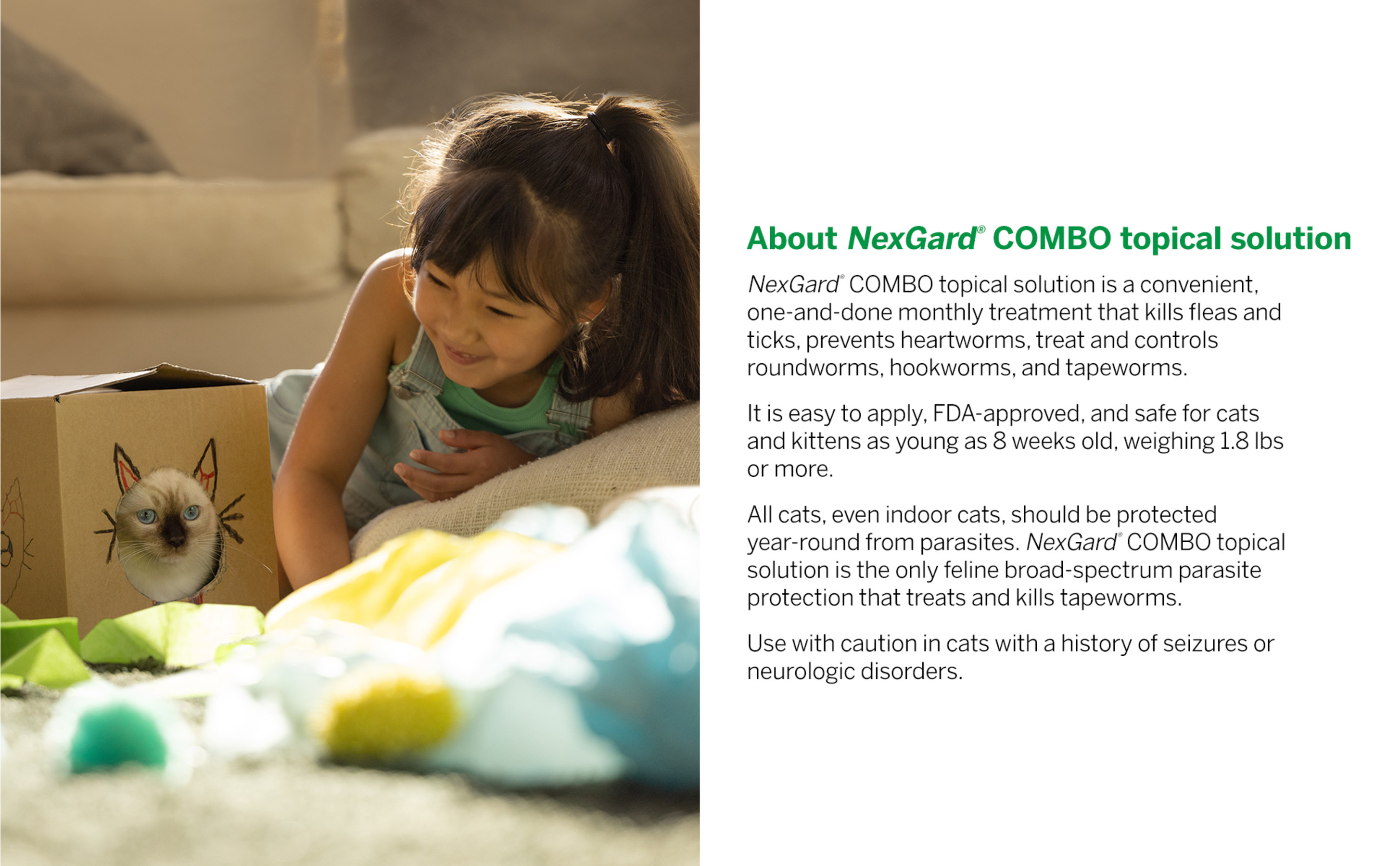 NexGard COMBO Topical Flea, Tick & Worm Treatment for Cats