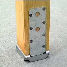 Simpson Strong-Tie 10 in. Black Powder-Coated Hidden Standoff Post Base ...