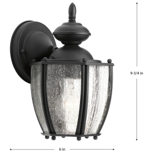 Progress Lighting Roman Coach Collection 1-Light Textured Black Clear ...