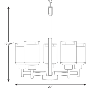 Progress Lighting Alexa Collection 5-Light Brushed Nickel Etched Linen ...