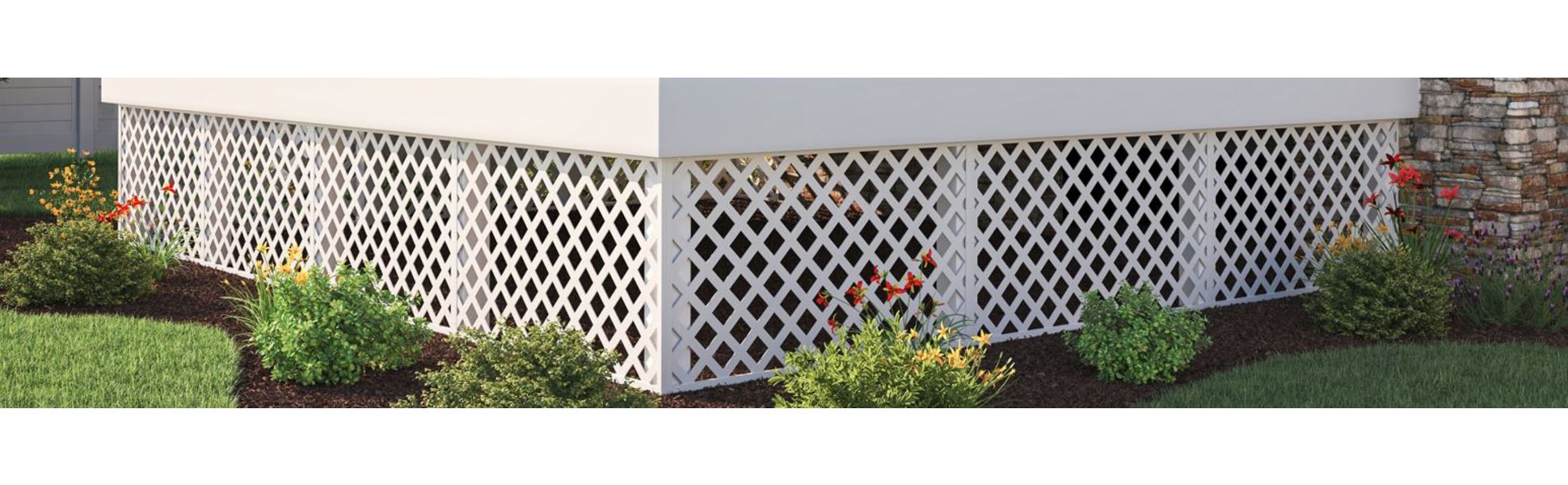 3 16 In X 4 Ft X 8 Ft White Traditional Vinyl Lattice 4 Ft X 8 Ft