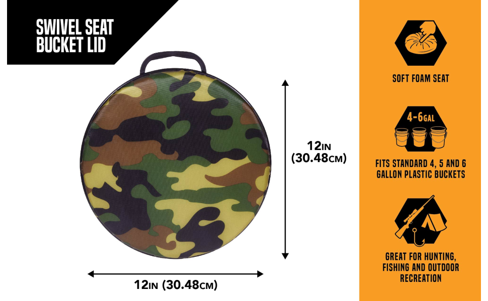 Portable Bucket Stool Allen Company Swivel Bucket Seat Lid - Camo ...
