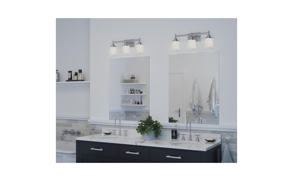 Progress Lighting Alexa Collection 22 in. 3-Light Brushed Nickel Etched ...