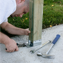 Simpson Strong-Tie 10 in. Black Powder-Coated Hidden Standoff Post Base ...