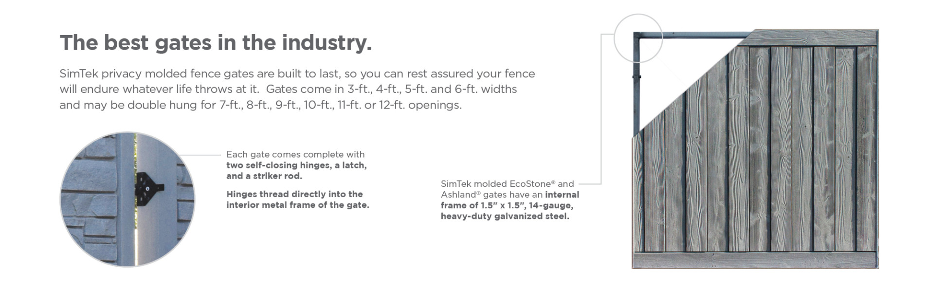 SimTek Ashland 3 x 6 Red Cedar Polyethylene Gate at Menards®