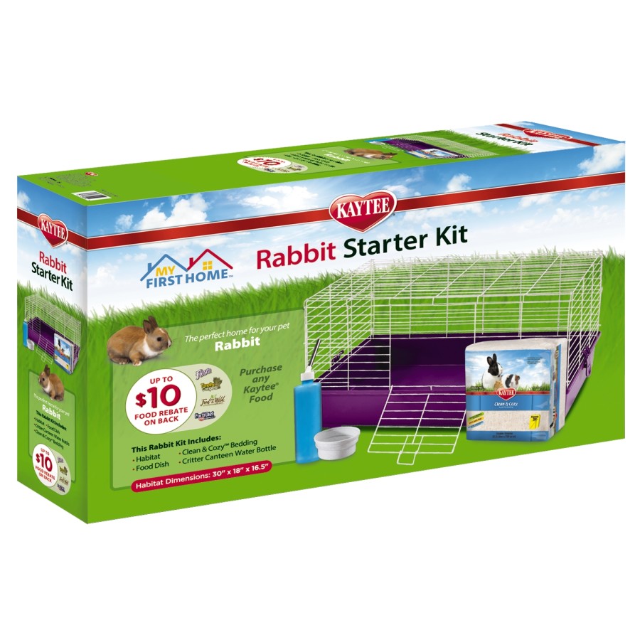 Kaytee Rabbit Starter Kit with Habitat & Accessories 30"x18"