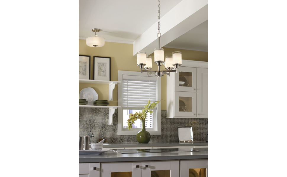 Progress Lighting Alexa 4 Light Brushed Nickel Chandelier | Shelly Lighting