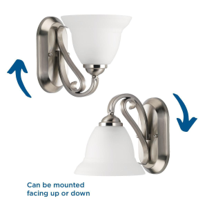 Progress Lighting Torino Collection 1-Light Brushed Nickel Etched Glass ...